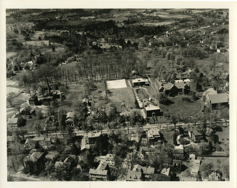 Skyview of Abbot Academy campus - Digital Commonwealth