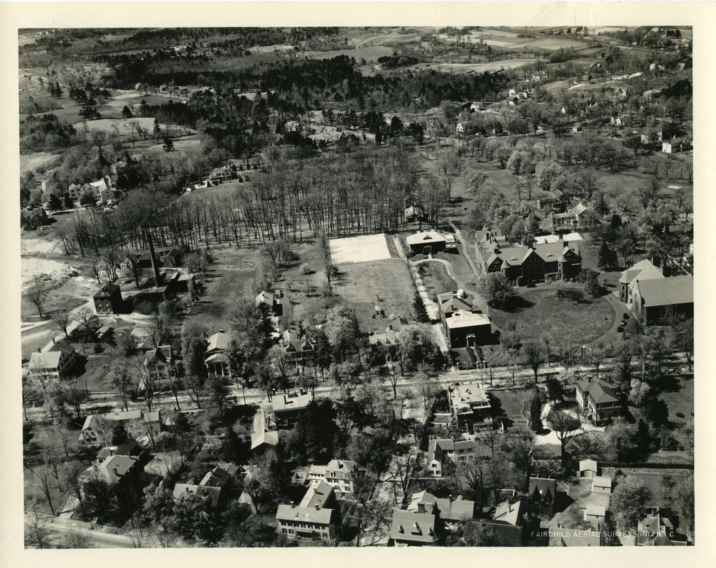 Skyview of Abbot Academy campus - Digital Commonwealth