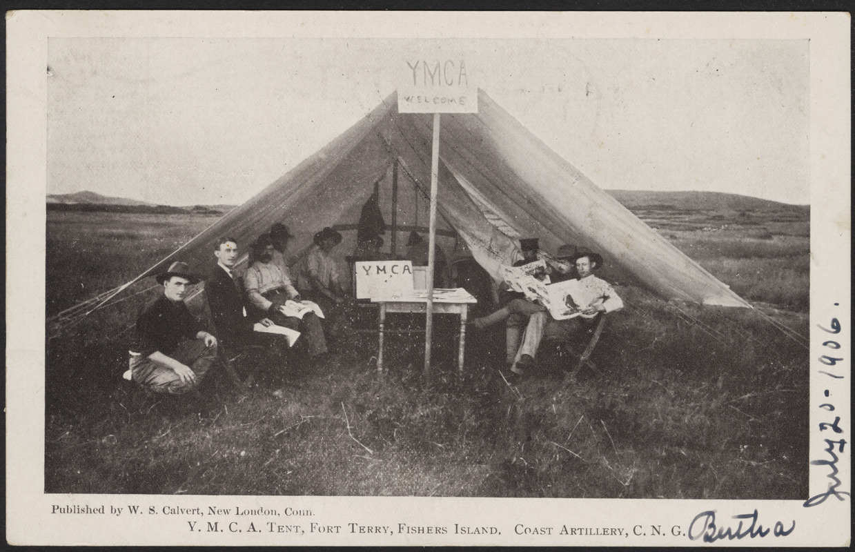 Y.M.C.A. tent, Fort Terry, Fishers Island, Coast Artillery, C. N. G ...