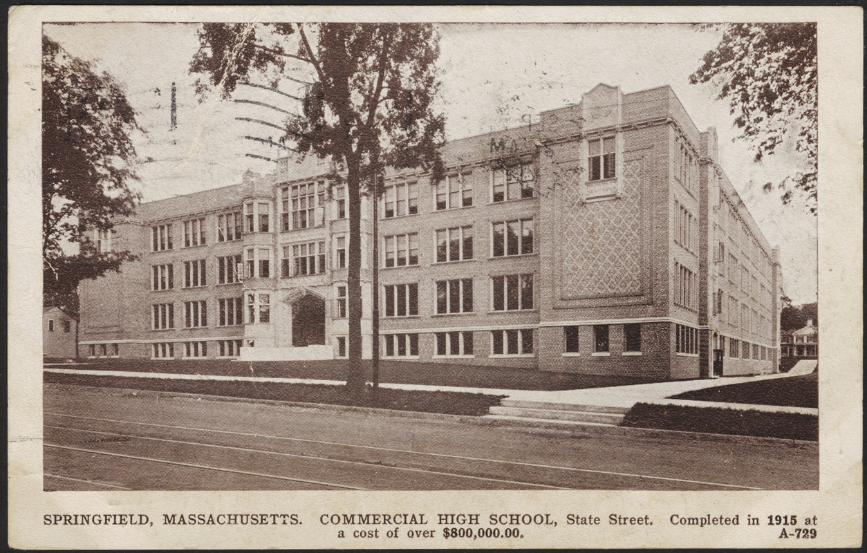 Springfield, Massachusetts. Commercial High School, State Street ...