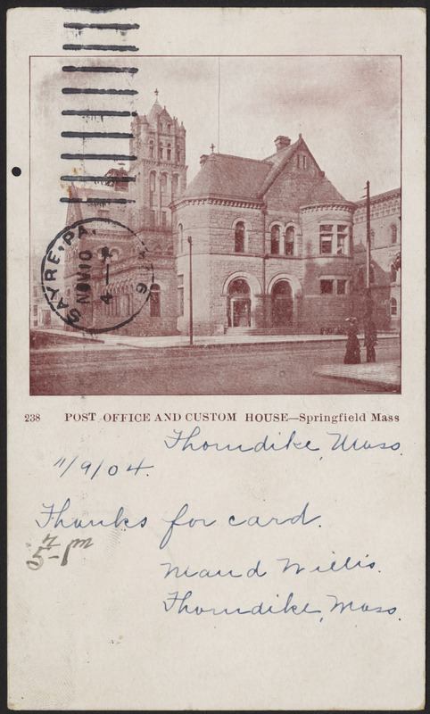 Post Office and Custom House - Springfield, Mass. - Digital Commonwealth