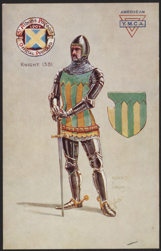 Knight. 1381. St Albans Pageant official postcard - Digital Commonwealth