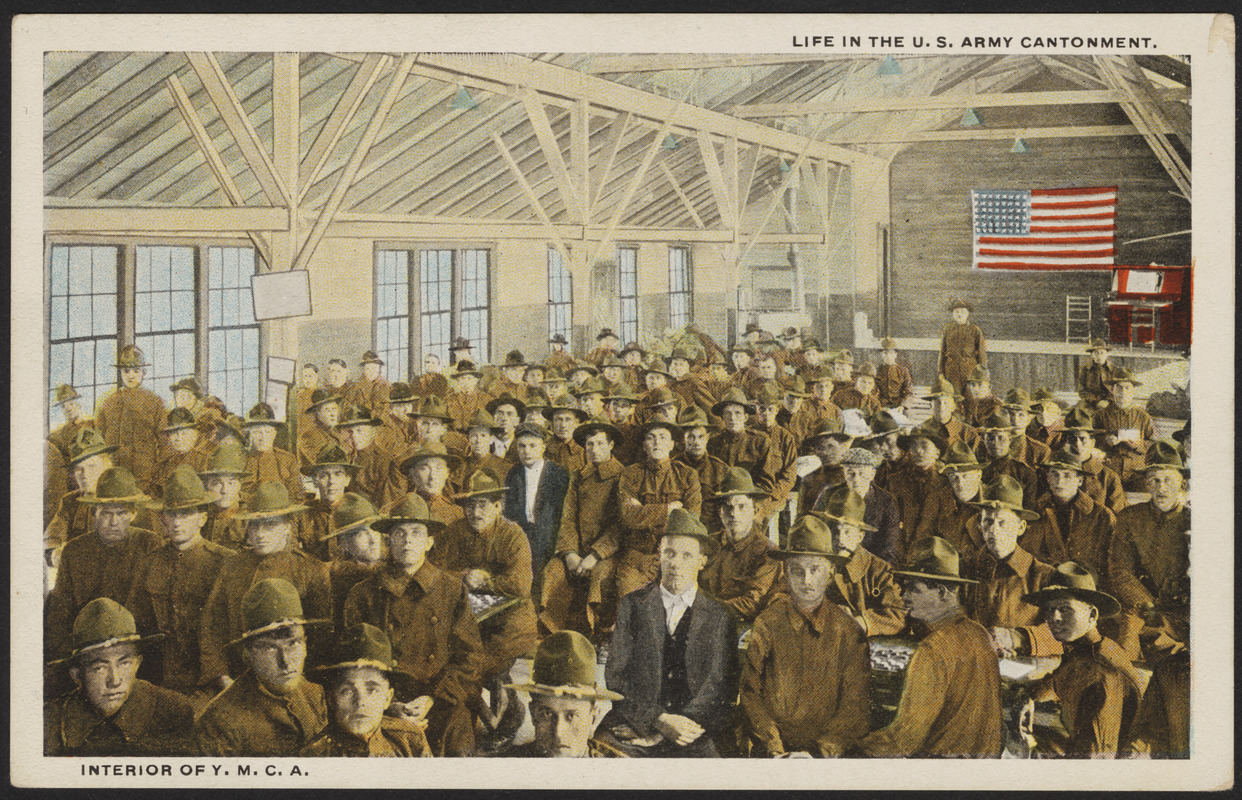 Life in the U.S. Cantonment, interior of Y.M.C.A. - Digital Commonwealth