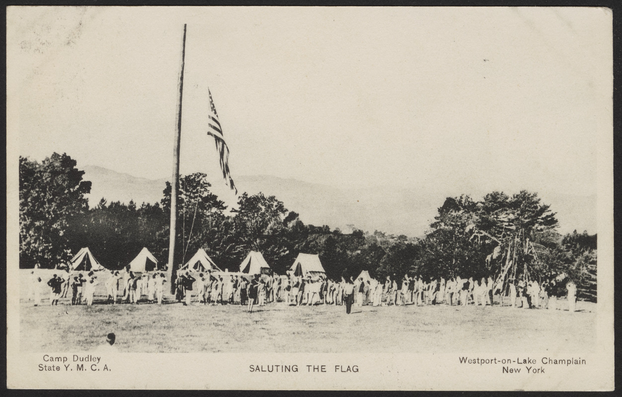 Saluting the flag Camp Dudley State Y.M.C.A. Westport-on-Lake Champlain ...