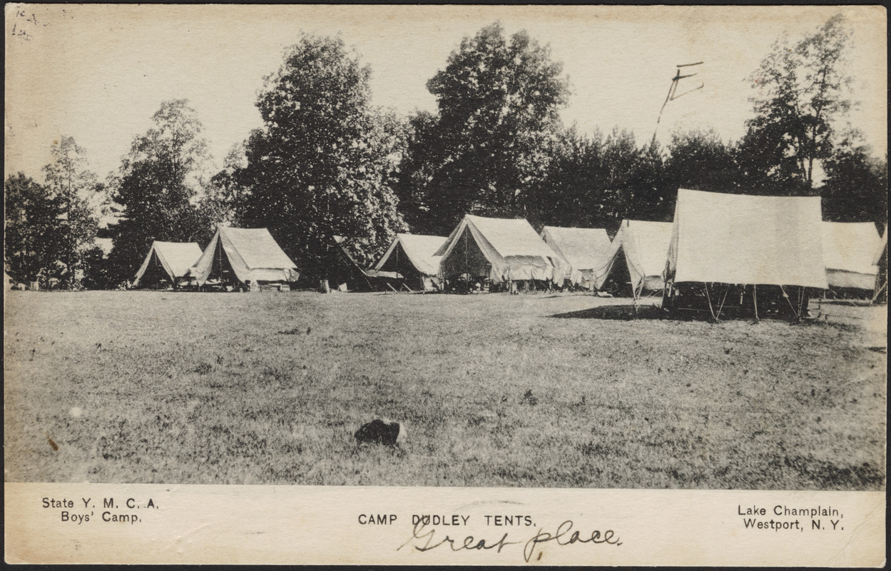 State Y.M.C.A. Boys' Camp Camp Dudley tents Lake Champlain, Westport, N ...