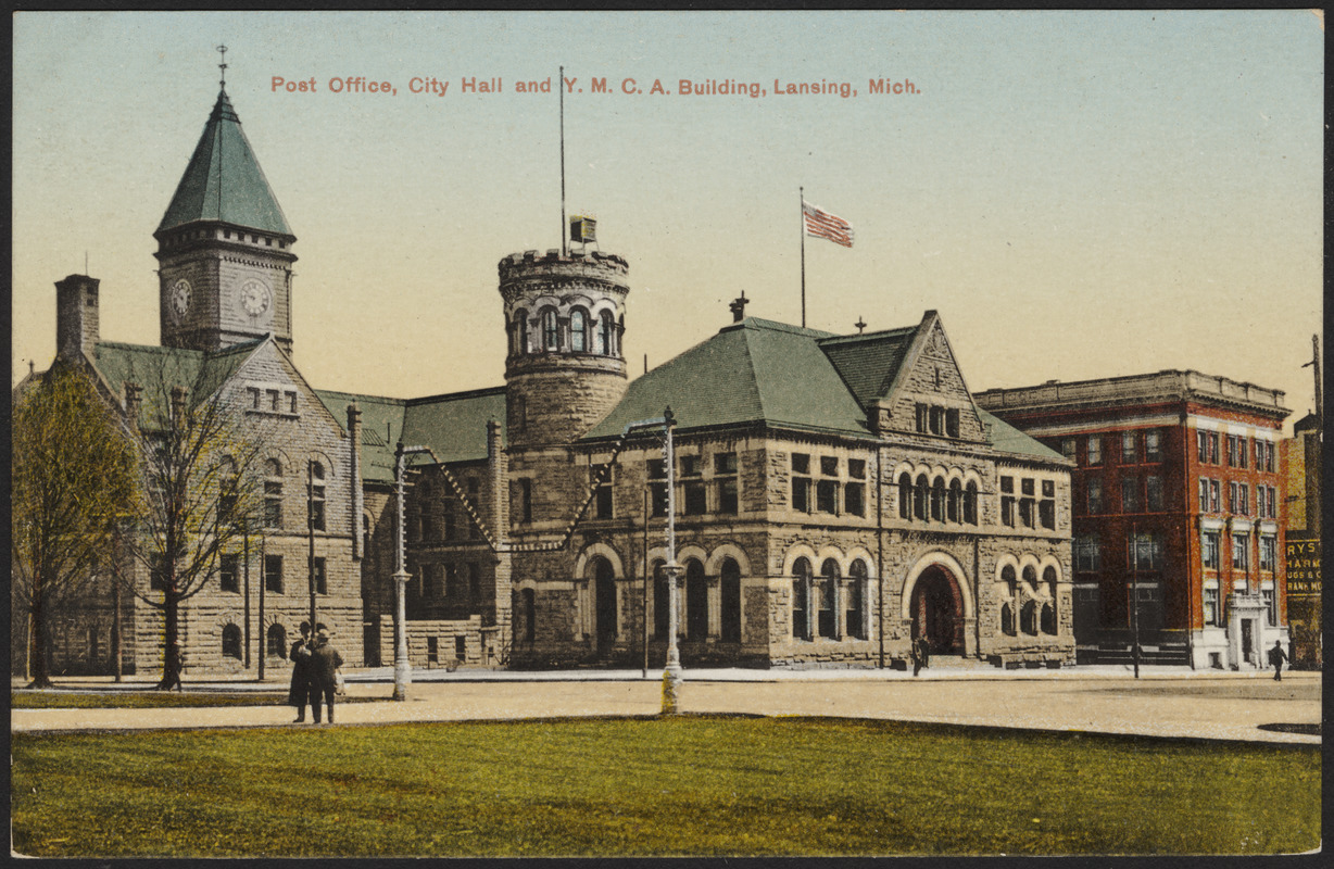Post Office, City Hall and Y.M.C.A. building, Lansing, Mich. - Digital ...