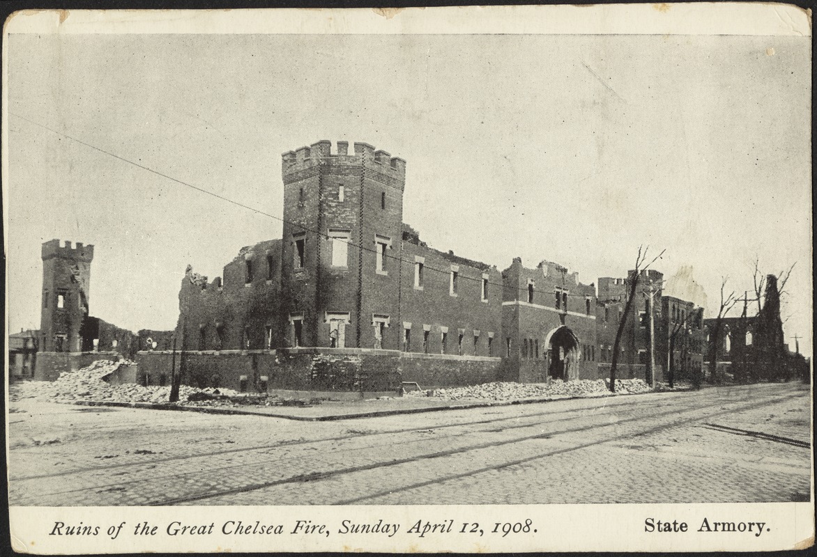 Ruins of the Great Chelsea Fire, Sunday April 12, 1908. State Armory ...