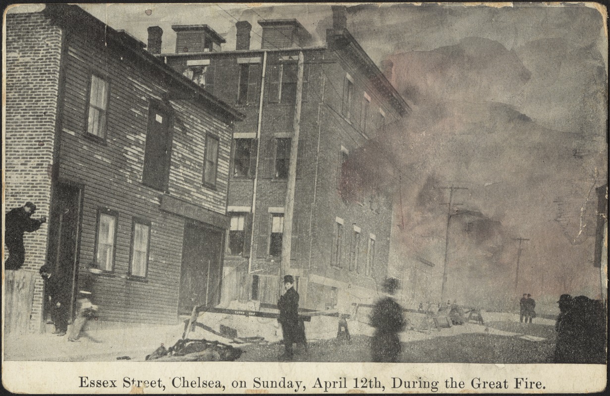 Essex Street, Chelsea, on Sunday, April 12th, during the Great Fire ...