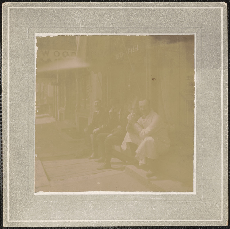Photo of men on stoop - Digital Commonwealth