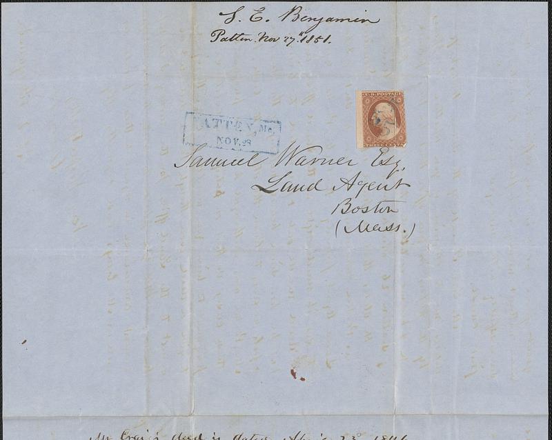 L. E. Benjamin to Samuel Warner, 27 November 1851 - Digital Commonwealth