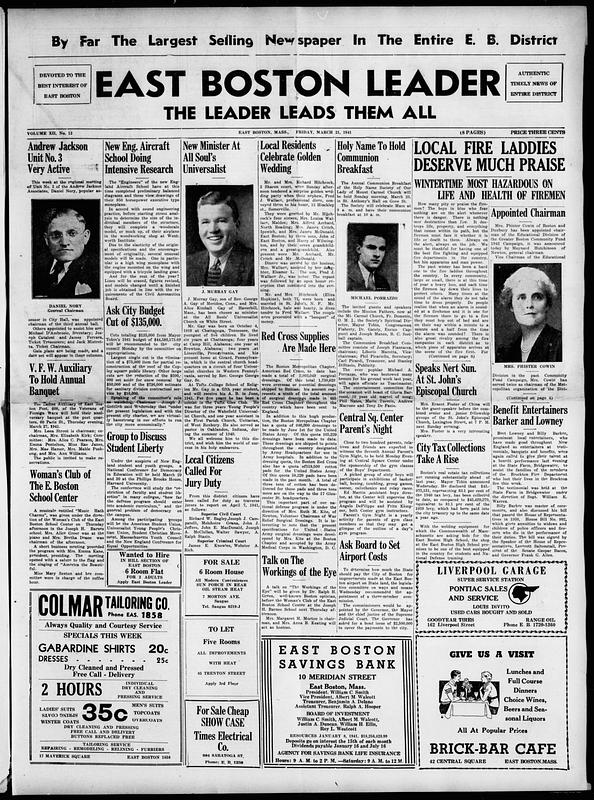 East Boston Leader. March 21, 1941 - Digital Commonwealth