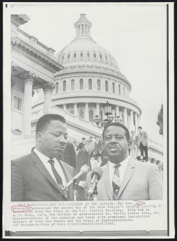Callers at the Capitol--The Rev. Ralph Abernathy discusses the second ...