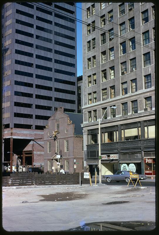 State Street, Boston, Old State House in center - Digital Commonwealth
