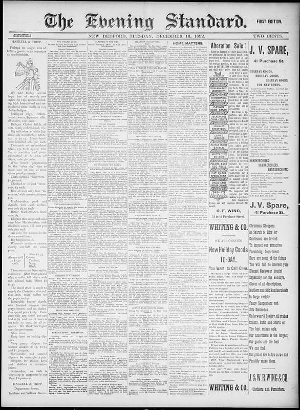 Evening Standard. December 13, 1892 - Digital Commonwealth