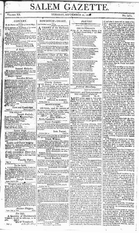 The Salem Gazette. September 16, 1806 - Digital Commonwealth