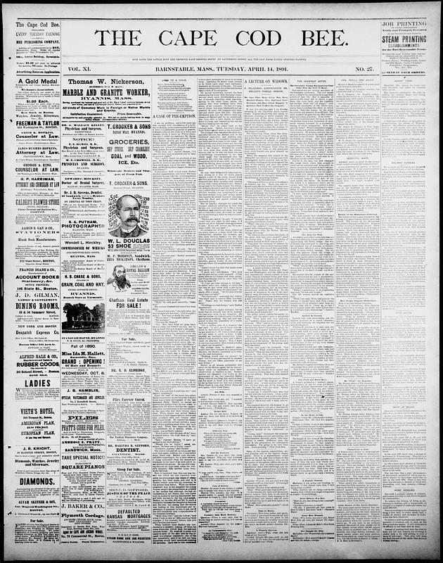 The Cape Cod Bee. April 14, 1891 - Digital Commonwealth