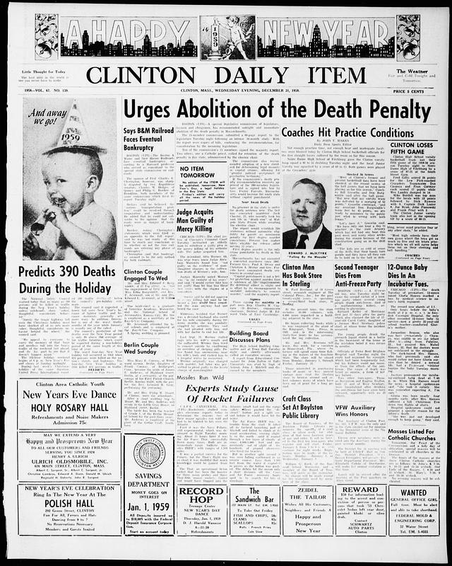 Clinton Daily Item. December 31, 1958 - Digital Commonwealth