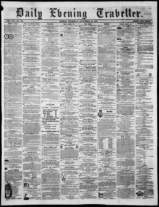 Daily Evening Traveller. December 30, 1858 - Digital Commonwealth
