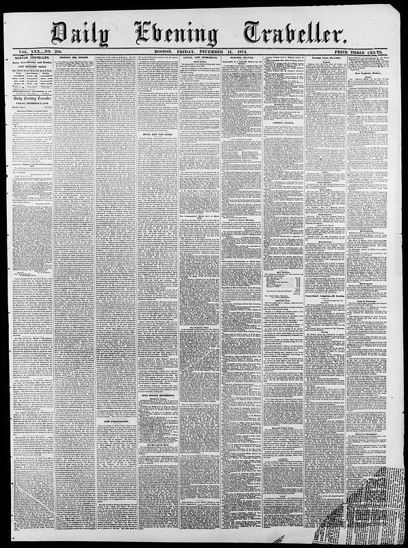 Daily Evening Traveller. December 11, 1874 - Digital Commonwealth