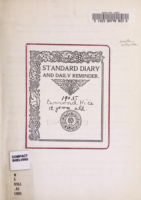 Standard diary and daily reminder, 1905 - - Digital Commonwealth