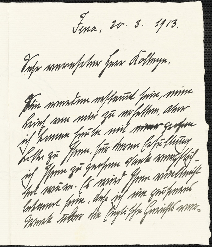 Gerland, Heinrich Balthassar Ernst Karl, 1874- autograph letter signed ...