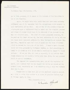 Judd, Charles Hubbard, 1873-1946 typed letter signed to Hugo ...