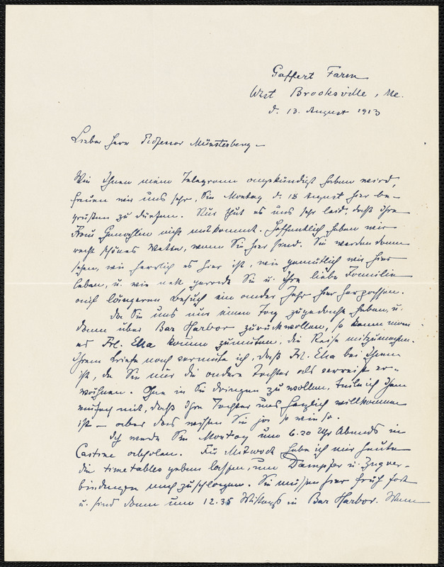 Mach, Edmund Robert Otto von, 1870-1927 autograph letter signed to Hugo ...