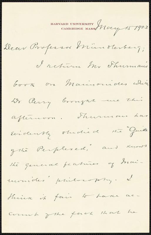 Moore, George Foot, 1851-1931 autograph letter signed to Hugo ...