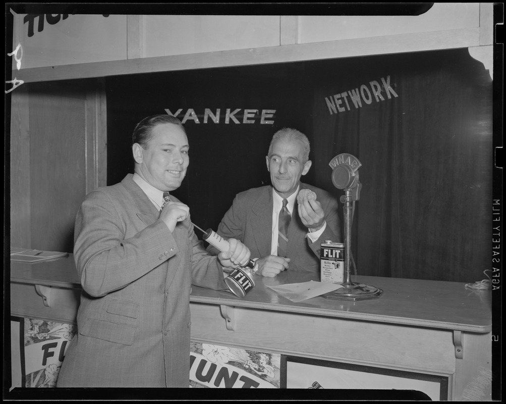 WNAC Yankee Network two men with Flit product - Digital Commonwealth