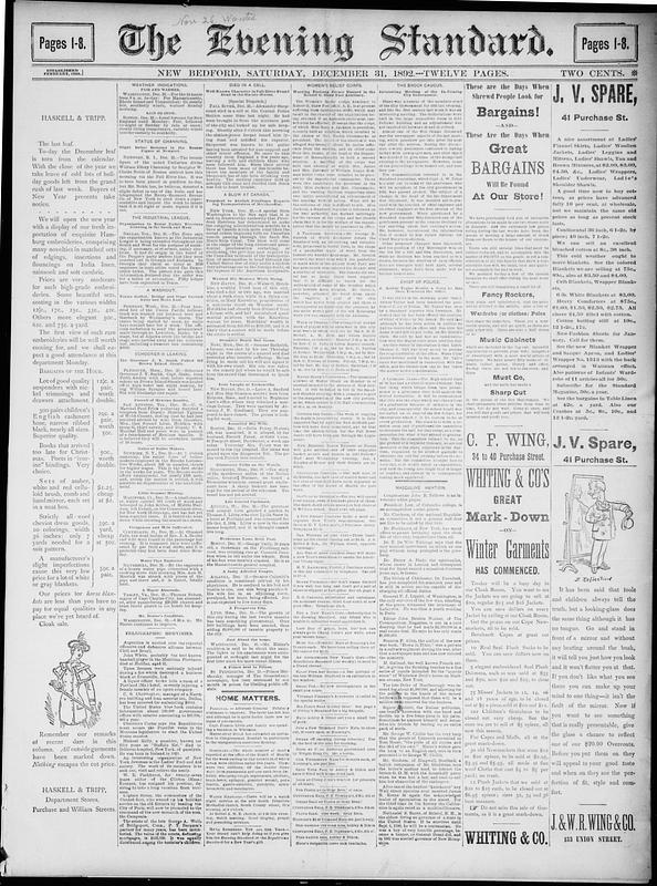 Evening Standard. December 31, 1892 - Digital Commonwealth