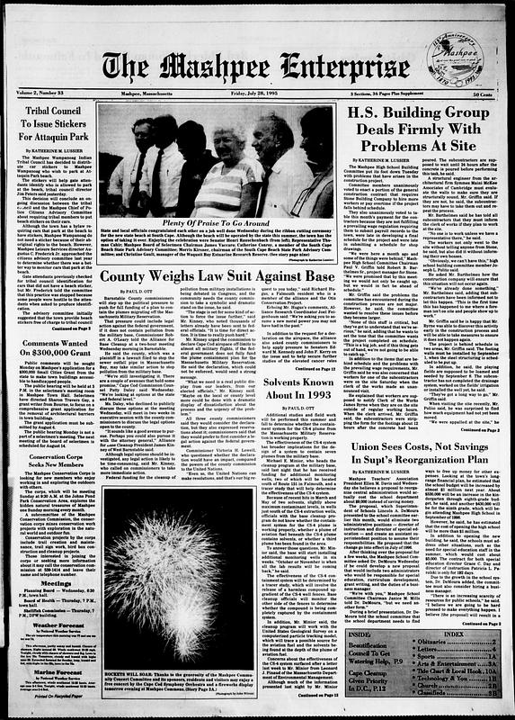 The Mashpee Enterprise. July 28, 1995 - Digital Commonwealth