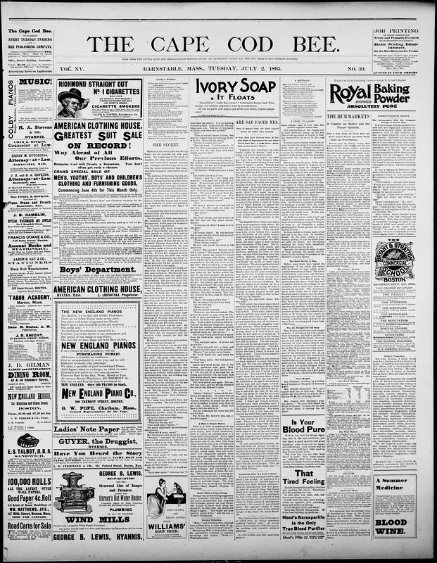 The Cape Cod Bee. July 02, 1895 - Digital Commonwealth