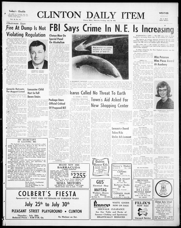 Clinton Daily Item. July 28, 1966 - Digital Commonwealth