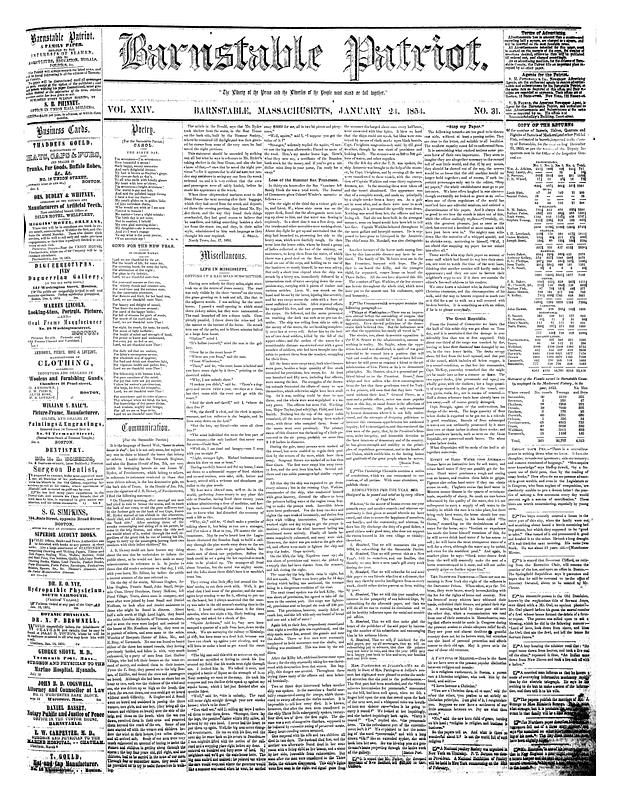 Barnstable Patriot. January 24, 1854 - Digital Commonwealth