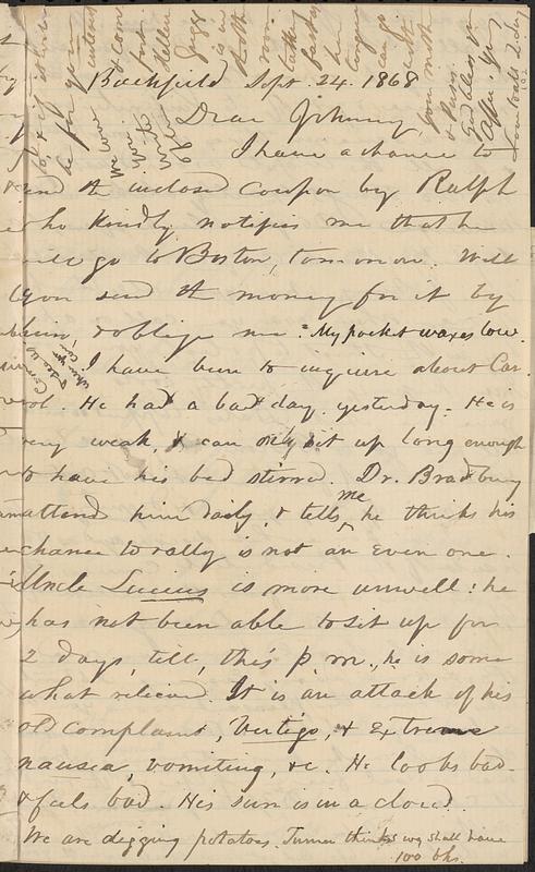 Letter from Zadoc Long to John D. Long, September 24, 1868 - Digital ...