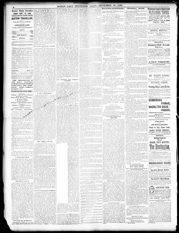 Boston Daily Traveller. September 19, 1890 - Digital Commonwealth