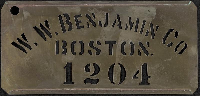 W.W. Benjamin Co Boston 1204 Fruit Merchant Shipping Stencil - Digital ...