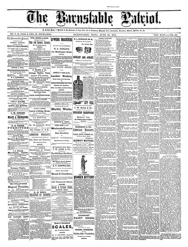 Barnstable Patriot. June 16, 1874 - Digital Commonwealth