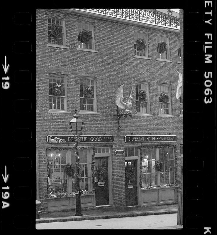 Old Newbury Crafters - Inn Street in snow - Digital Commonwealth