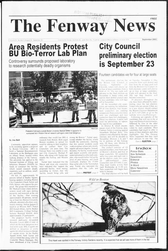 The Fenway News. August 29, 2003 - Digital Commonwealth