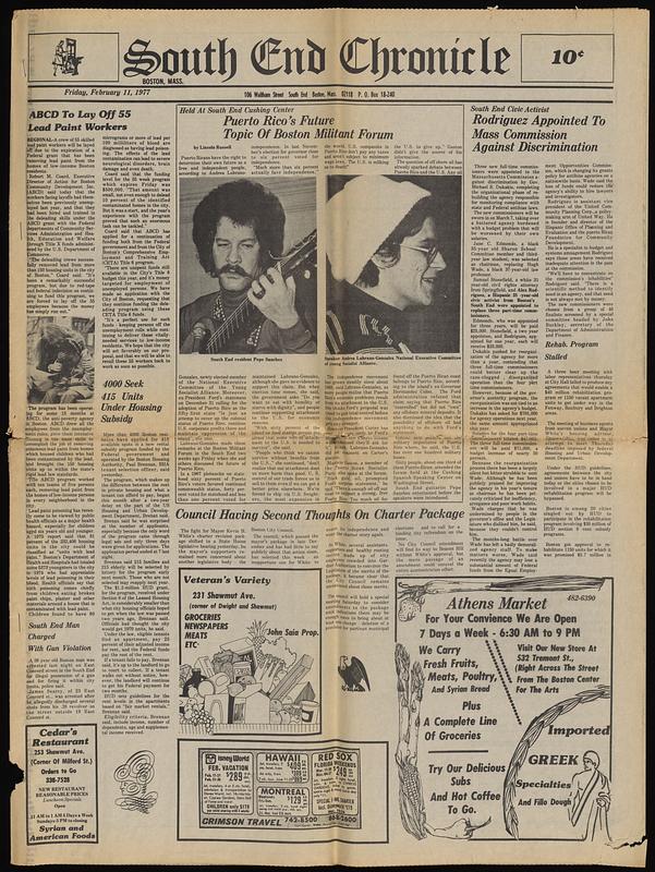 South End Chronicle. February 11, 1977 - Digital Commonwealth