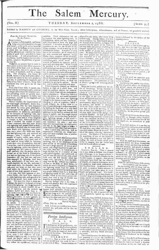The Salem Mercury. September 02, 1788 - Digital Commonwealth