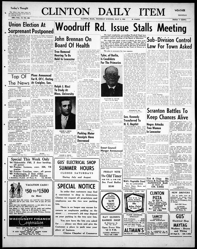 Clinton Daily Item. July 09, 1964 - Digital Commonwealth