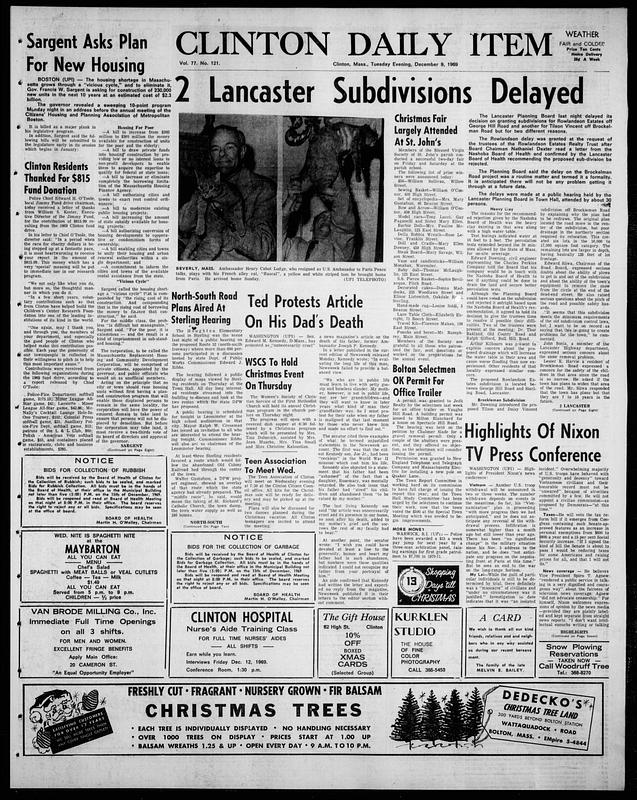 Clinton Daily Item. December 09, 1969 - Digital Commonwealth