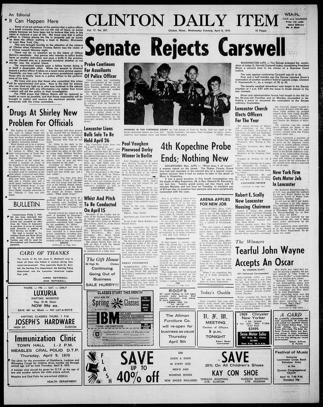 Clinton Daily Item. April 08, 1970 - Digital Commonwealth