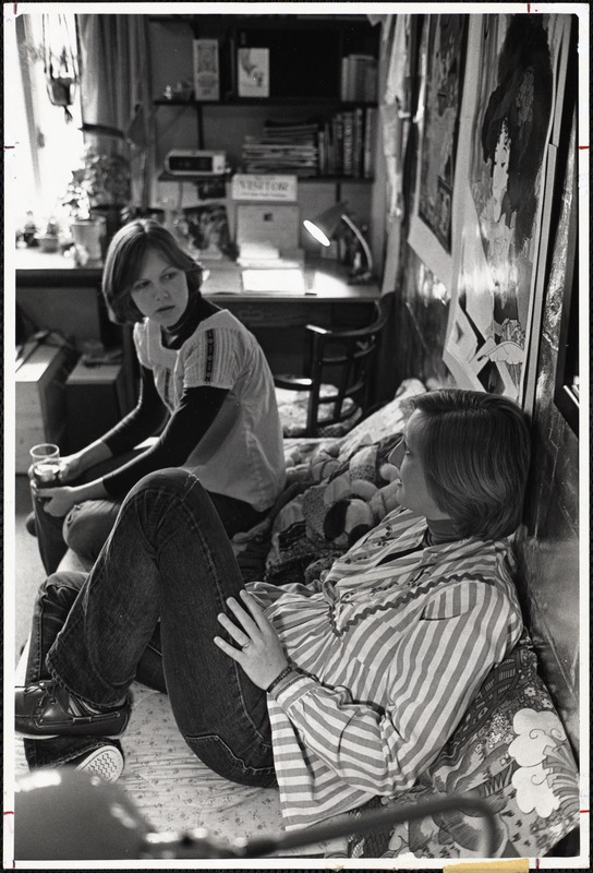 Students in dorms. (l-r) C. Case, A. Lett - Digital Commonwealth