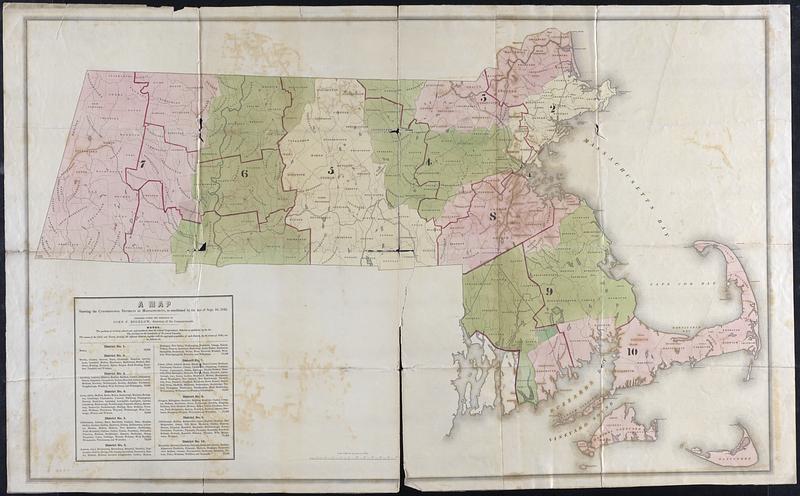 A Map showing the congressional districts of Massachusetts as ...