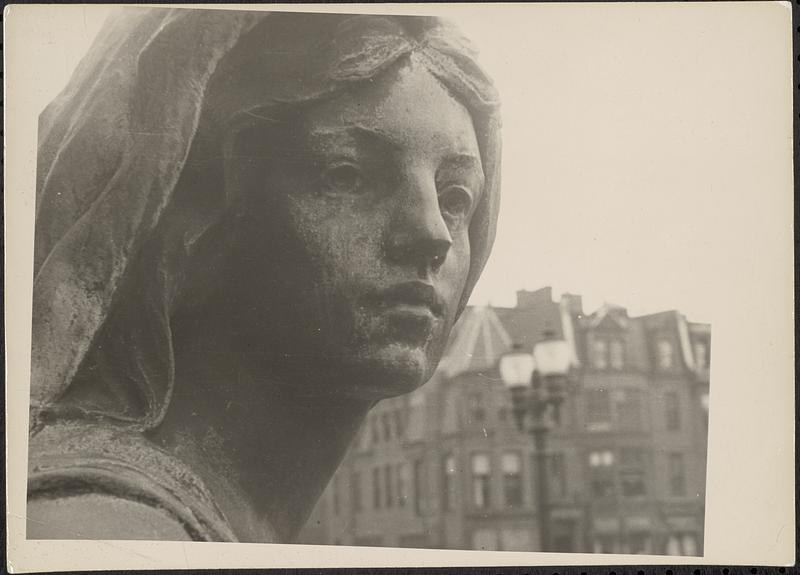 "Art," sculpture by Bela Pratt, Boston Public Library, detail of head ...