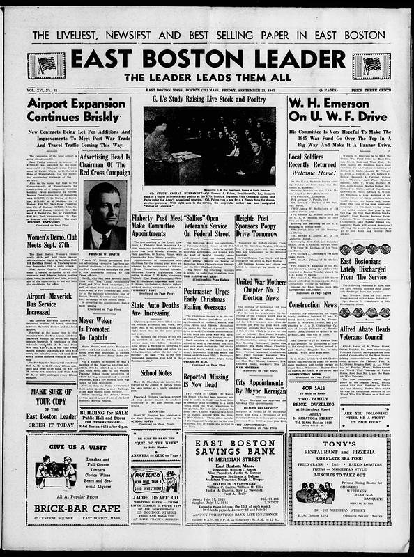 East Boston Leader. September 21, 1945 - Digital Commonwealth