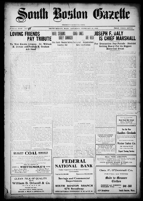 South Boston Gazette, February 12, 1926 - Digital Commonwealth
